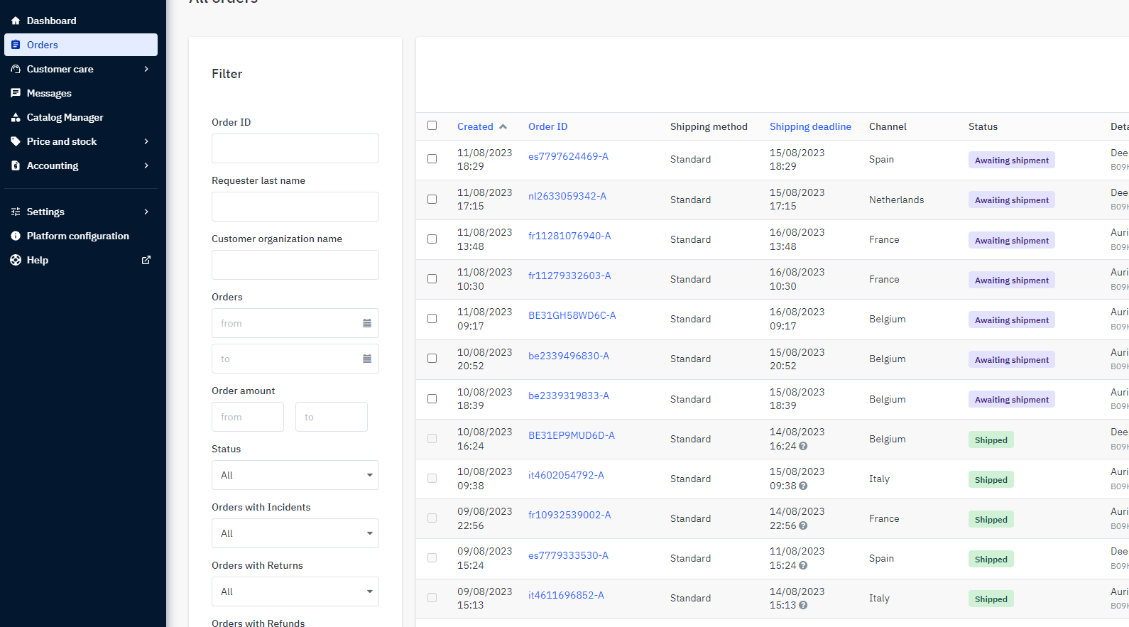 Mirakl - Sellintu integration collection